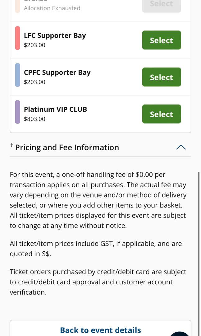 Lfc platinum VIP tickets, Tickets & Vouchers, Event Tickets on Carousell