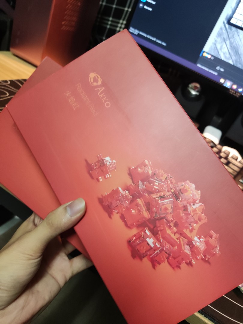 Lubed Akko Radiant Red Mechanical Keyboard Switches, Computers & Tech ...