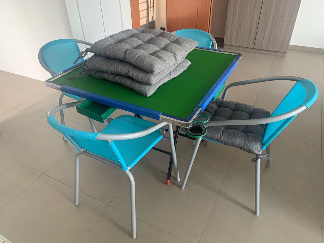 Mahjong table complete with chairs and cushions, Hobbies & Toys, Toys ...
