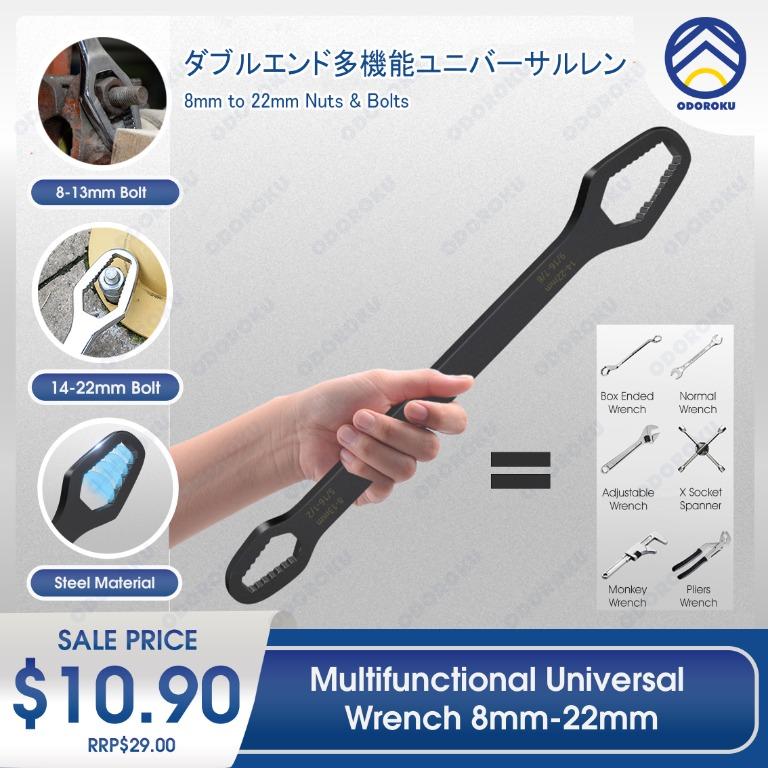 ODOROKU Universal Wrench Universal Double Sided Wrench 8 - 22 mm Self-Tightening Universal ...