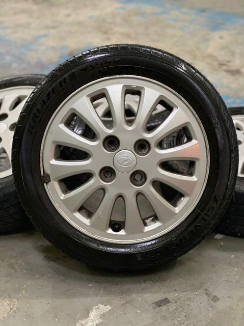 Original 14 inch sport rim Viva tyre 70%, Auto Accessories on Carousell