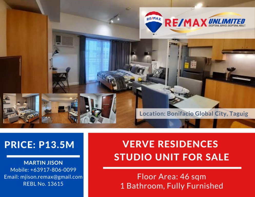 PDM001 - Verve Residences Tower 2, Studio Unit For Sale, Property, For ...