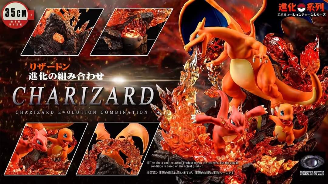 [PO] MONSTER STUDIO Pokemon Statue Charmander Evolution Charmeleon ...