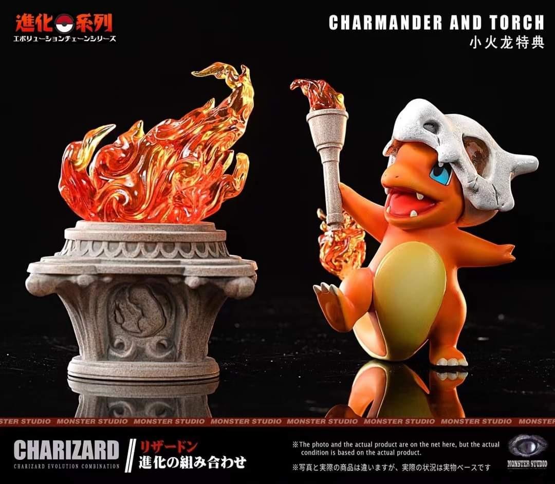 [PO] MONSTER STUDIO Pokemon Statue Charmander Evolution Charmeleon ...