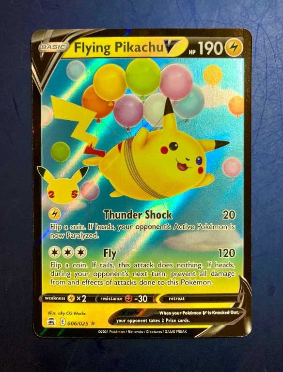 Pokemon TCG Flying Pikachu V, Hobbies & Toys, Toys & Games on Carousell