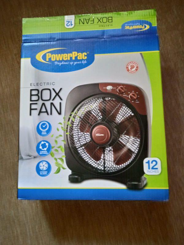 Powerpac Box Fan (12 inches), Furniture & Home Living, Lighting & Fans ...