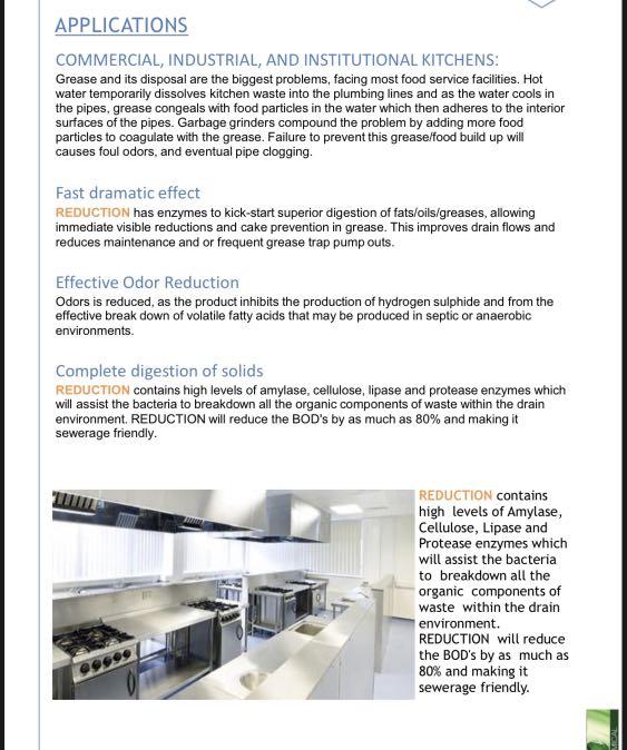 Reduction - grease trap enzyme, Furniture & Home Living, Cleaning ...