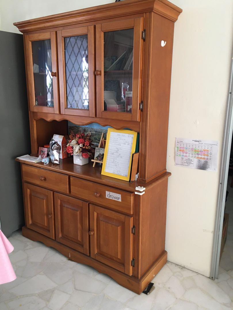 Solid wood display cabinet to give away, Furniture & Home Living ...