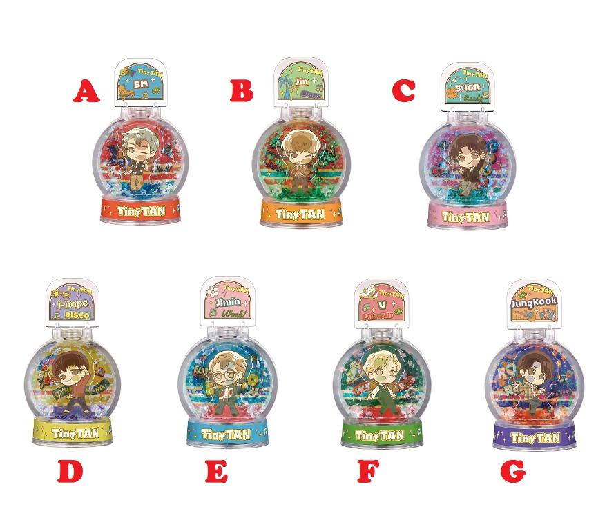特價 〘全套/散賣〙Takara Tomy TinyTan BTS 男團 防彈少年團 入水 撞玻璃 水晶球 扭蛋 (全7種) Dynamite Ver. RM Jimin Jin Suga V ...