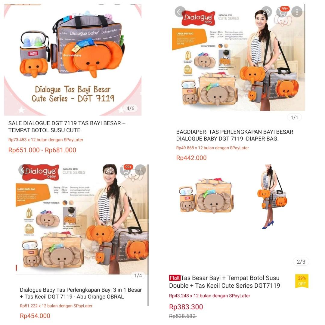 Tas Dialogue baby 3 in 1 original lengkap besar kecil tempat minum bayi anak peralatan baju ...
