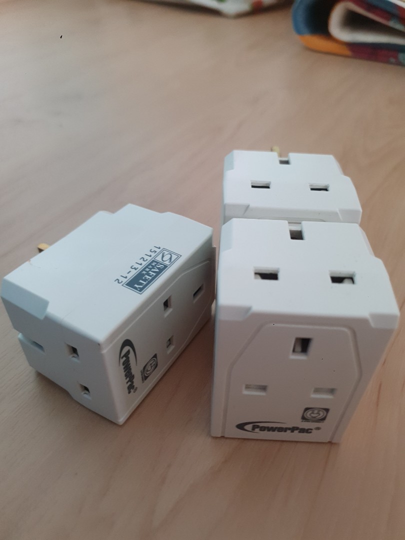 3 way power adapter with Singapore Safety Plug, TV & Home Appliances ...