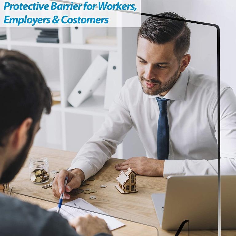 Acrylic Sneeze Guard, Personal Countertop Sneeze Barrier, 80cm x 60 cm ...