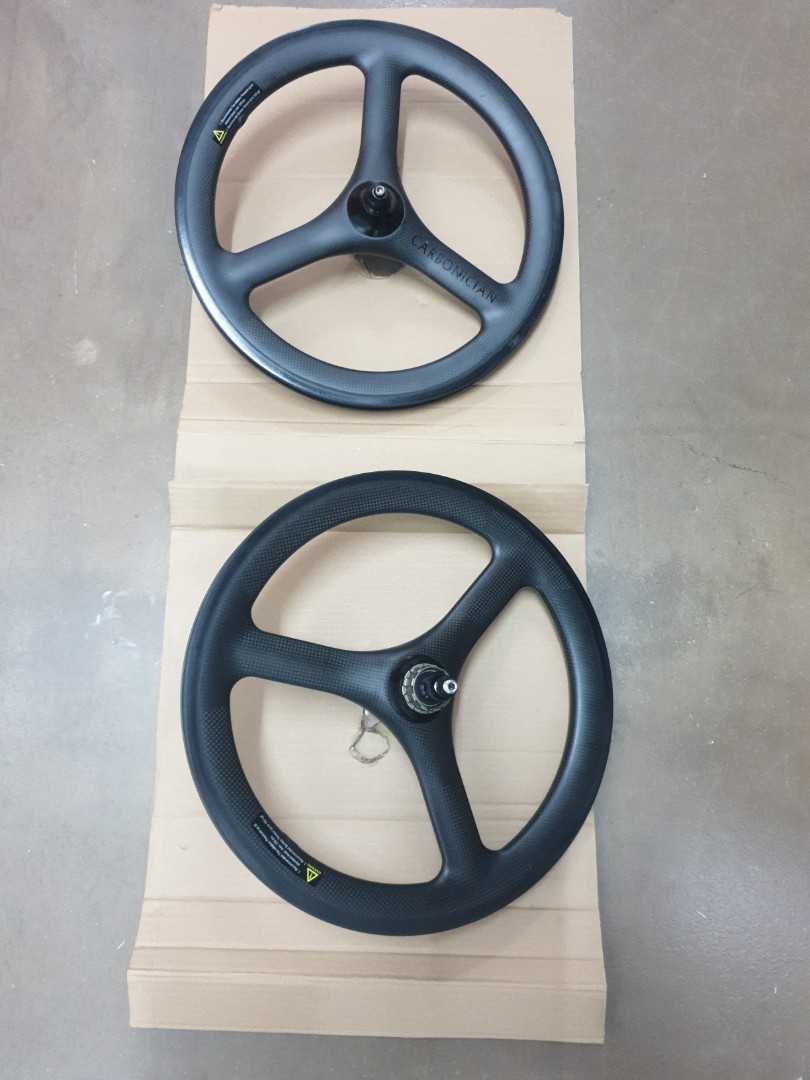 Carbonician brompton wheels 3 spokes with hub, Sports Equipment ...