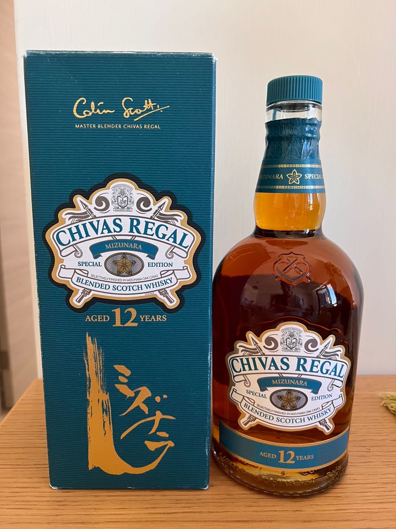 Chivas Regal Mizunara Blended Scotch Whisky 12 years Japanese Version 芝華士 水楢橡木酒桶, 嘢食 & 嘢飲, 酒精飲料 ...