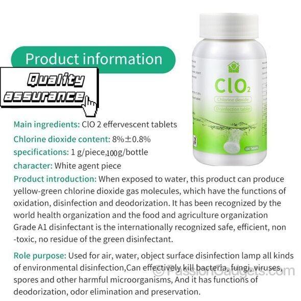 Cl02 Chlorine Dioxide Effervescence Disinfectant Tablets, Beauty ...