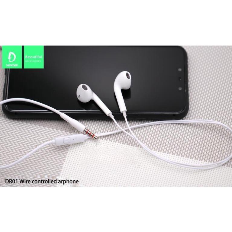 Denmen DR01 DR06 3.5mm in-ear earpiece Handphone with mic, Audio, Headphones & Headsets on Carousell