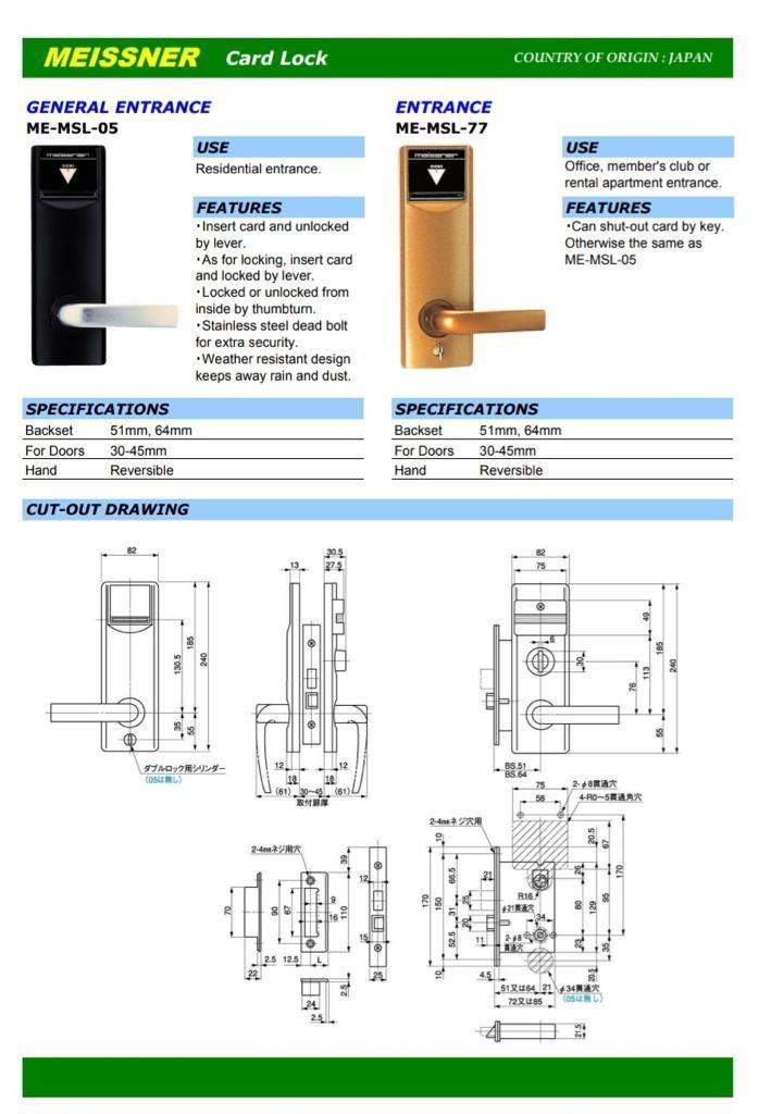Door Card Lock, Furniture & Home Living, Security & Locks, Locks, Doors ...