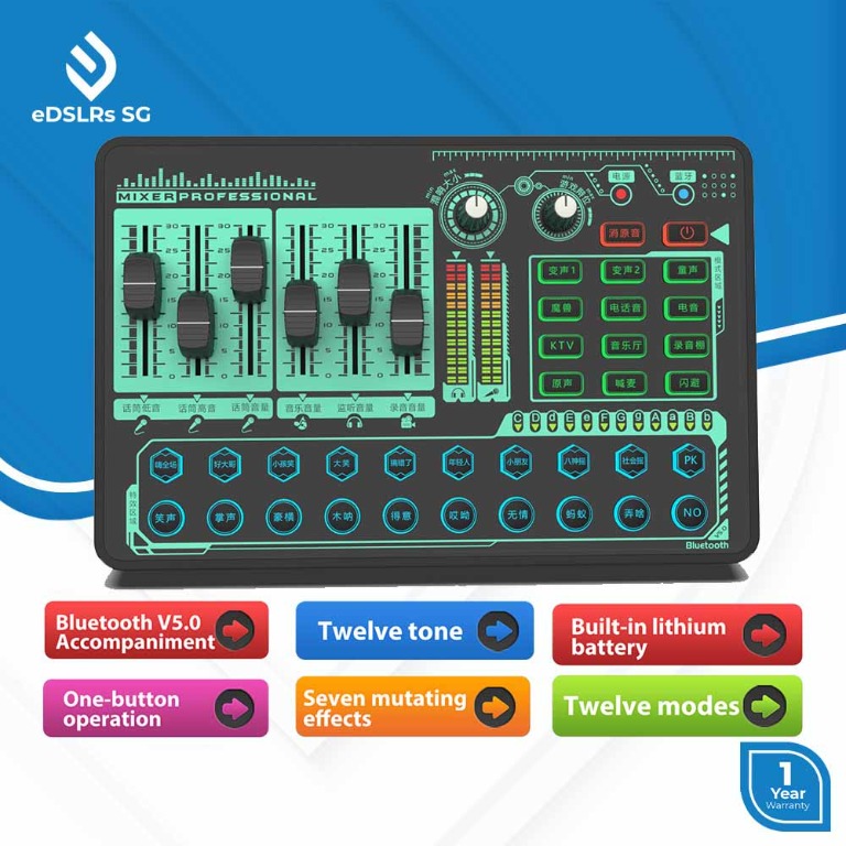 eDSLRs H9 Bluetooth Professional Audio External Computer Sound Card For ...