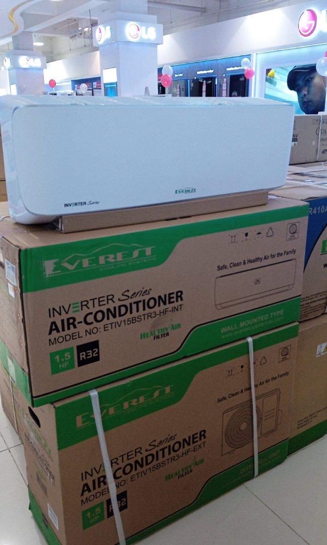 EVEREST SPLIT TYPE INVERTER AIRCON, TV & Home Appliances, Air ...