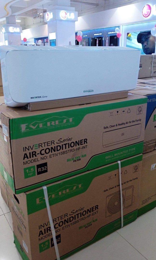 EVEREST SPLIT TYPE INVERTER AIRCON, TV & Home Appliances, Air ...