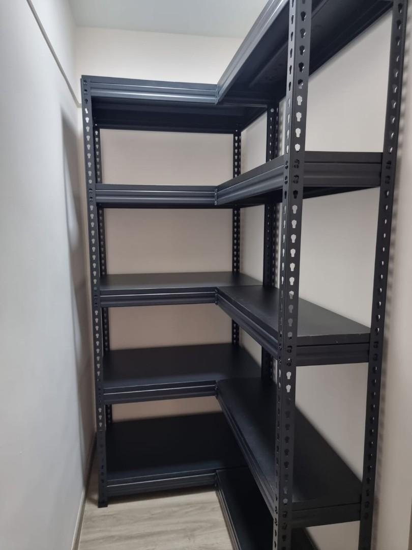 HDB, Bomb Shelter Boltless L shape Metal Rack, Furniture & Home Living ...