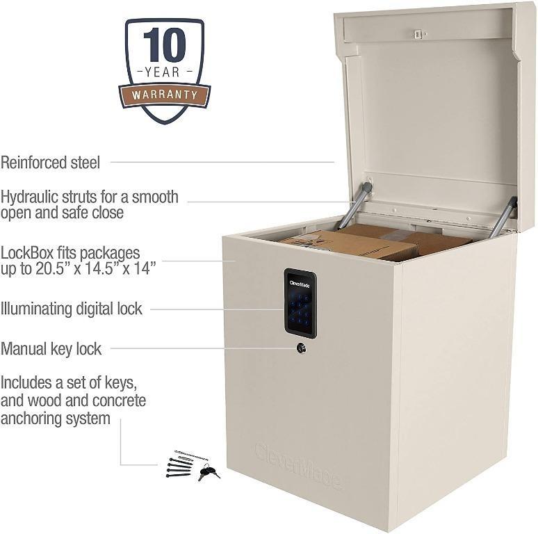 {I4] CleverMade Parcel LockBox S100 Series: Secure Package Delivery Box ...