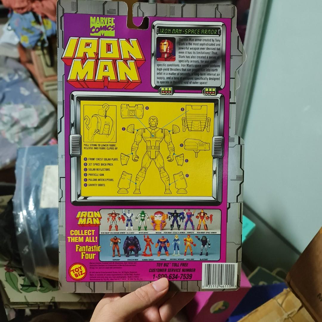 Vintage Iron Man Toy Biz 1995 Marvel Comics Space Armor with Power Lift ...