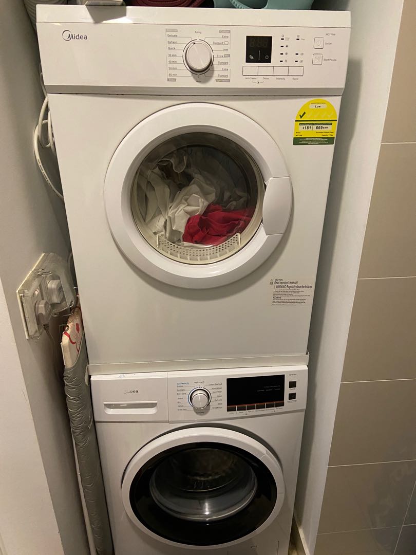 Midea Front Loading Stackable Washer and Dryer, TV & Home Appliances ...