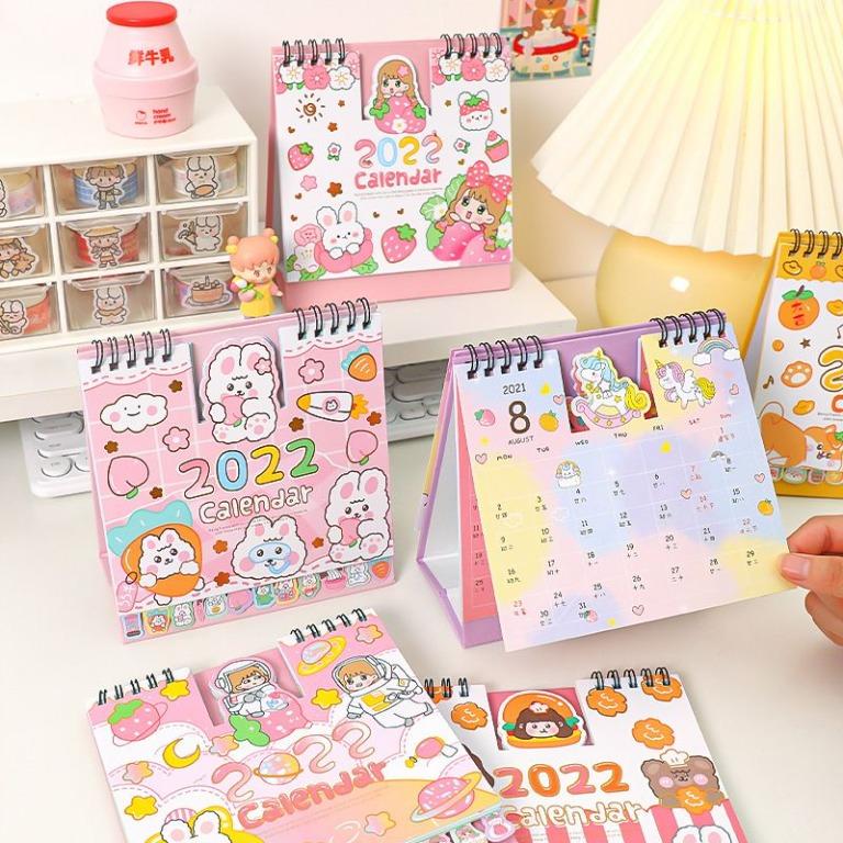 Mini Desk Calendar 2022 Cute Cartoon Calendars Daily Schedule Planner ...