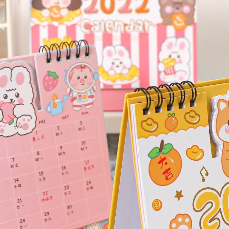 Mini Desk Calendar 2022 Cute Cartoon Calendars Daily Schedule Planner ...