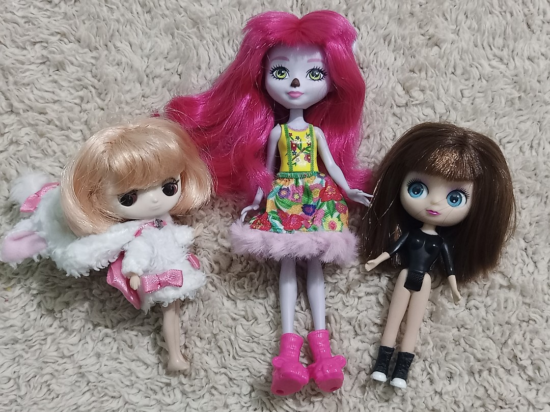 MINI DOLLIES BUNDLE SET - PETITE BLYTHE LPS, DOLLCENA DOLL, ENCHANTIMAL ...