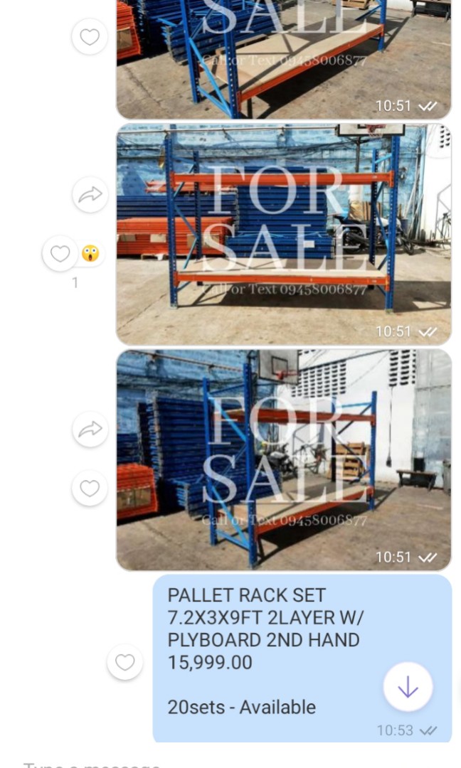 Pallet racking, Announcements on Carousell