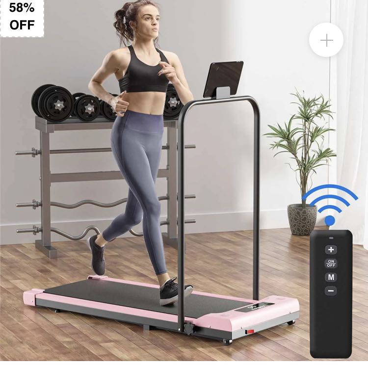 Pink treadmill 2in1 foldable electric cardio fitness machine, Sports ...