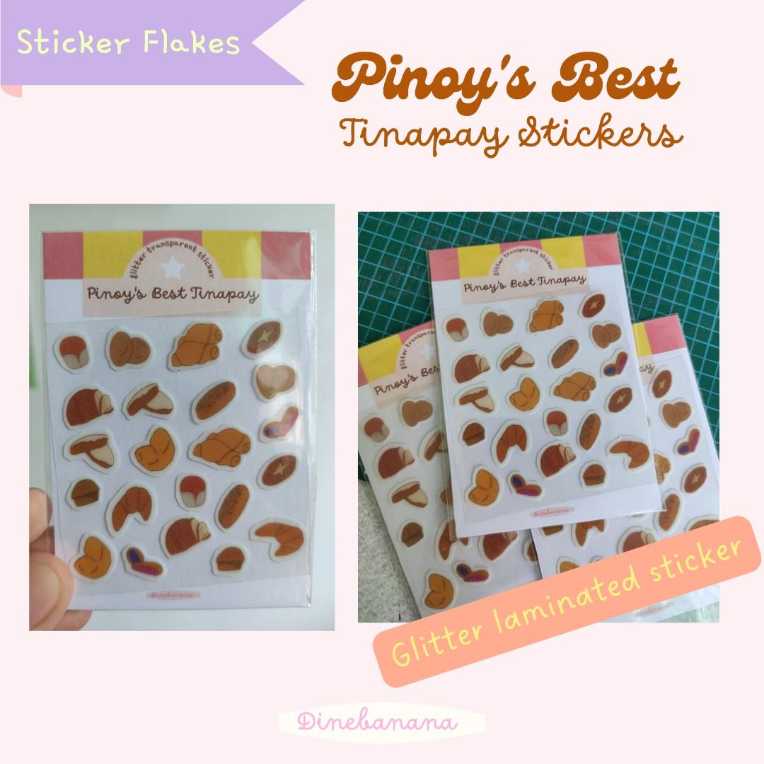 pinoy best tinapay laminated glitter sticker sheet by dinebanana ...