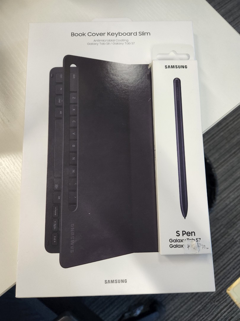 SAMSUNG SPen and Keyboard Book Cover for Tab s8, Computers & Tech ...