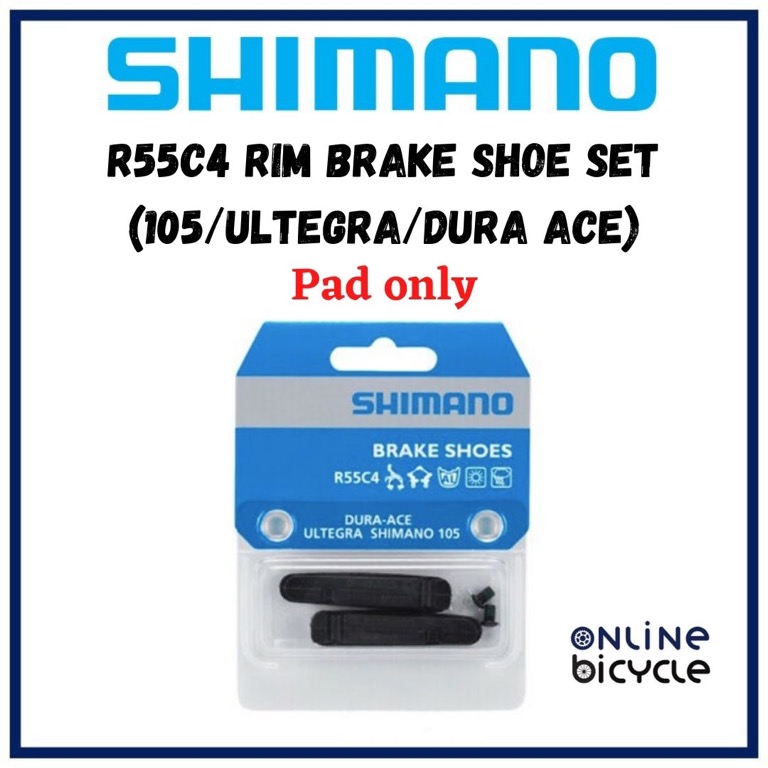 Shimano Rim Brake Shoe Set R55C4 (Shimano 105 / Dura Ace / Ultegra) for ...