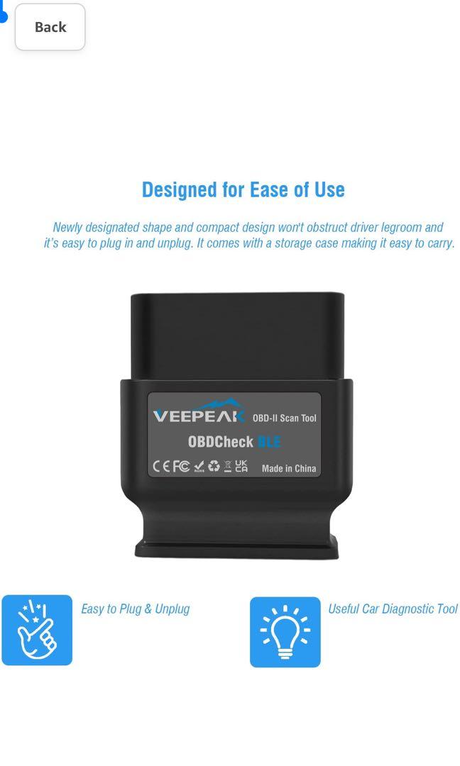 Veepeak Obdcheck Ble Bluetooth Obd Ii Scanner Auto Diagnostic Scan Tool For Ios And Android