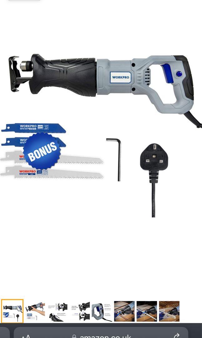 WORKPRO 710W Reciprocating Saw with 4 Saw Blades, Variable Speed ...