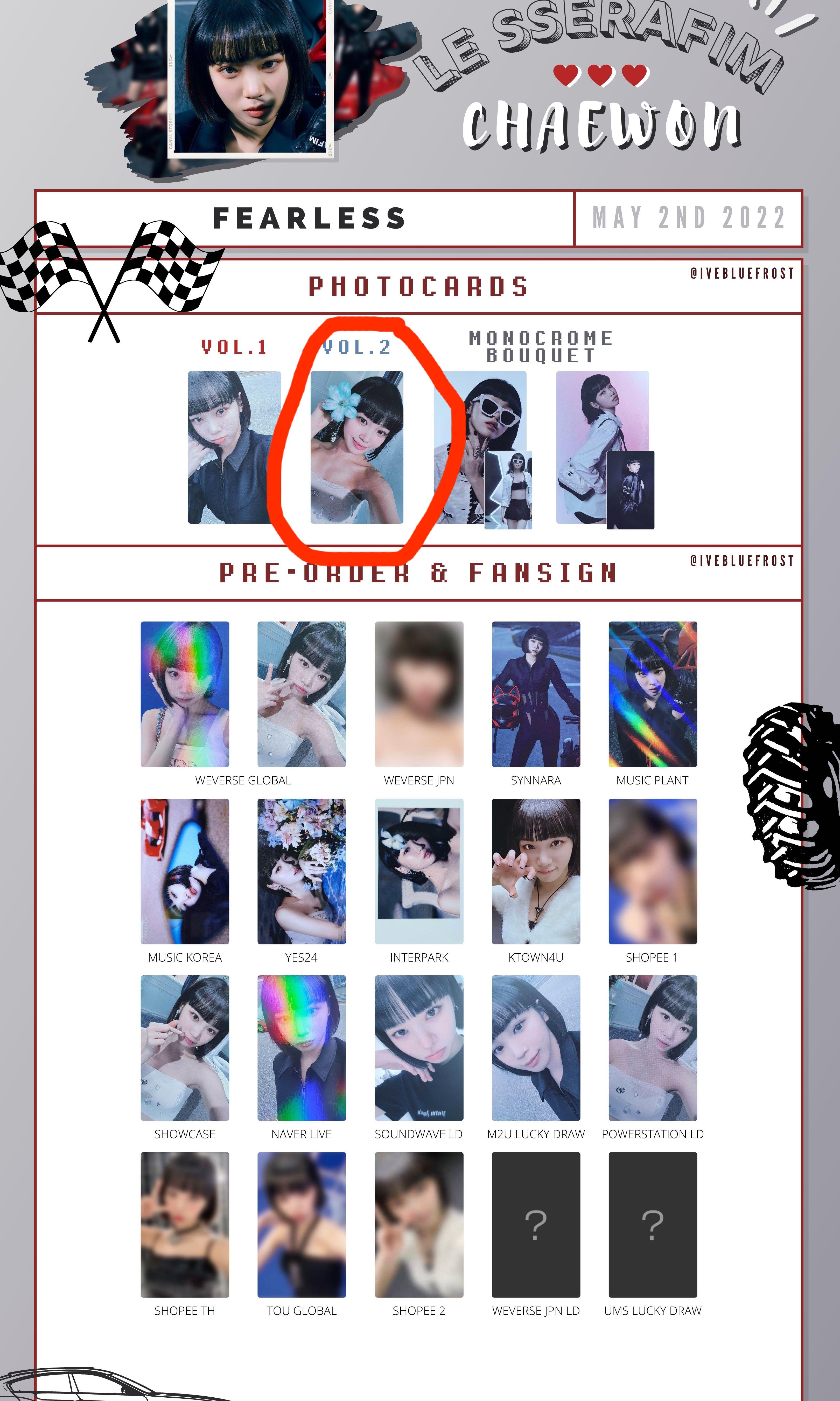 WTT/WTS LE SSERAFIM Fearless Photocards PCs POBs Soundwave M2U ...