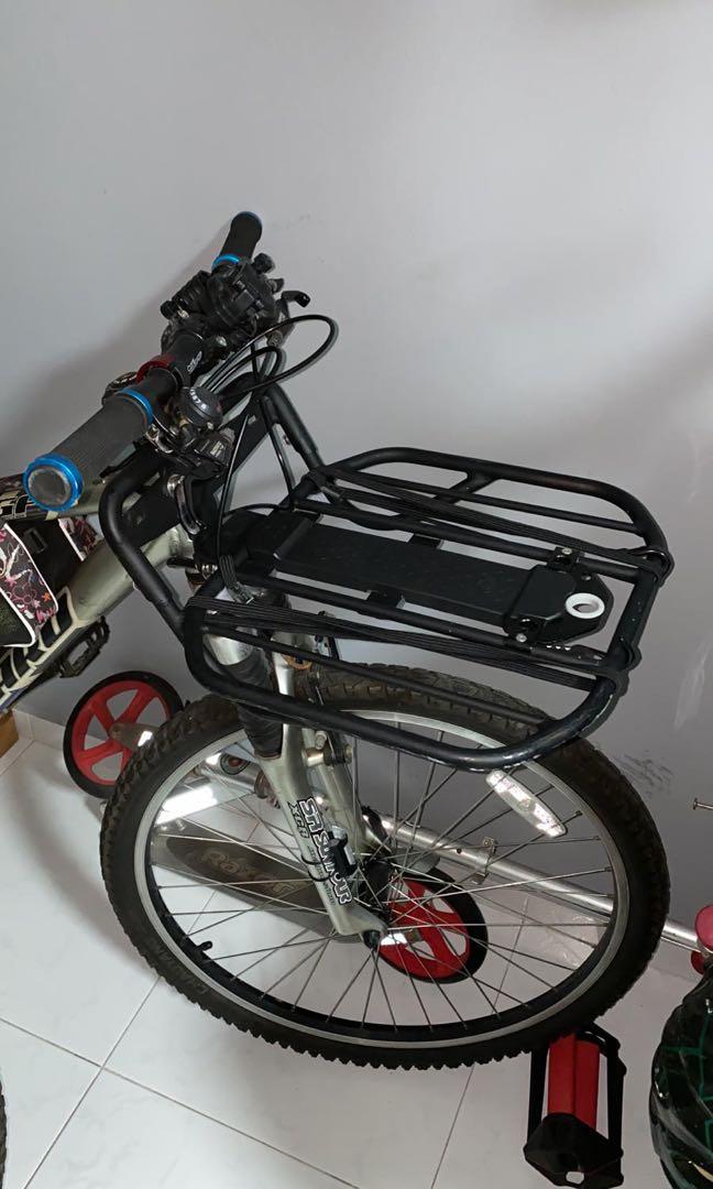 Bicycle front rack with removable basket Decathlon 700 Onesecondclip ...