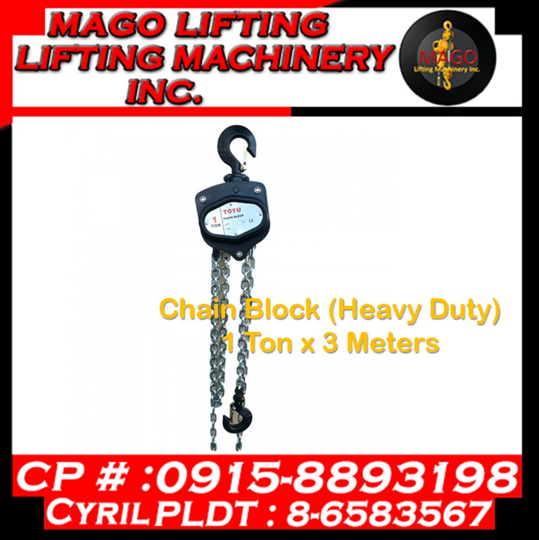 Chain Block (Heavy Duty) 1 Ton x 3 Meters, Commercial & Industrial ...