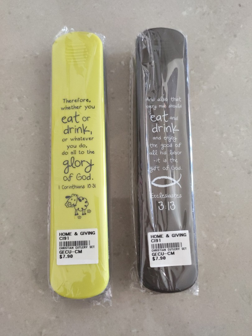 Christian Reusable Cutlery Set, Furniture & Home Living, Kitchenware ...