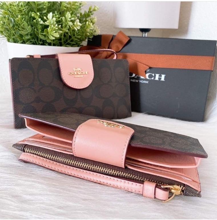 Coach Tech Phone Wallet In Colorblock Signature Canvas C2874 - Brown ...