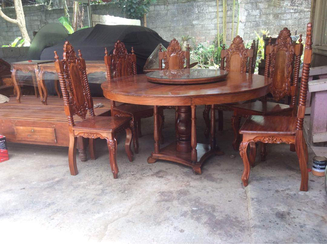 elegant solid narra dining set, Furniture & Home Living, Furniture ...