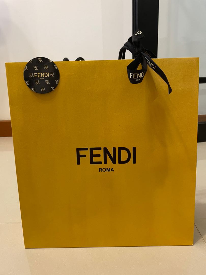 FENDI paper bag with badge and ribbon, Women's Fashion, Bags & Wallets ...