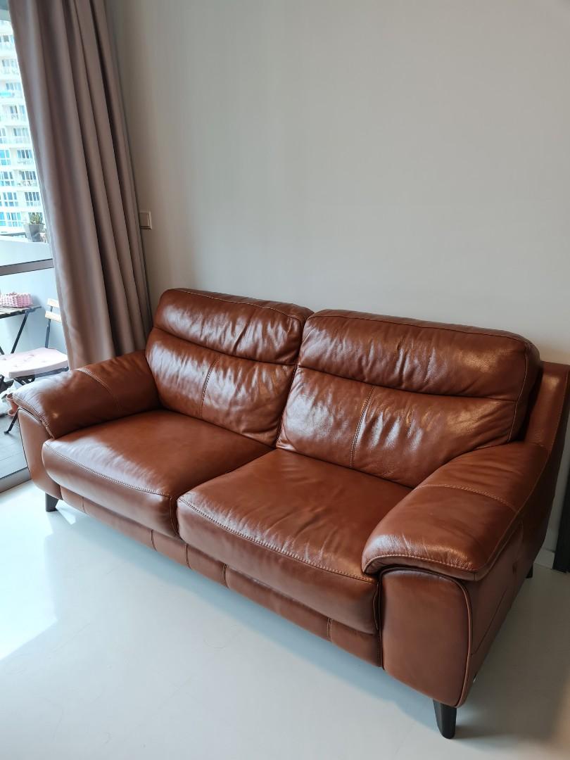 HomesToLife HTL custom signature full leather sofa, Furniture & Home ...
