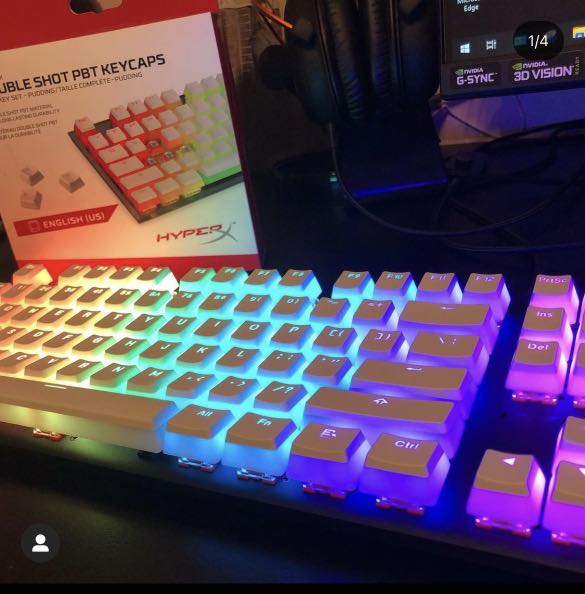 HyperX Alloys Origin Core TKL (Red Switch) with HyperX White PBT Key ...