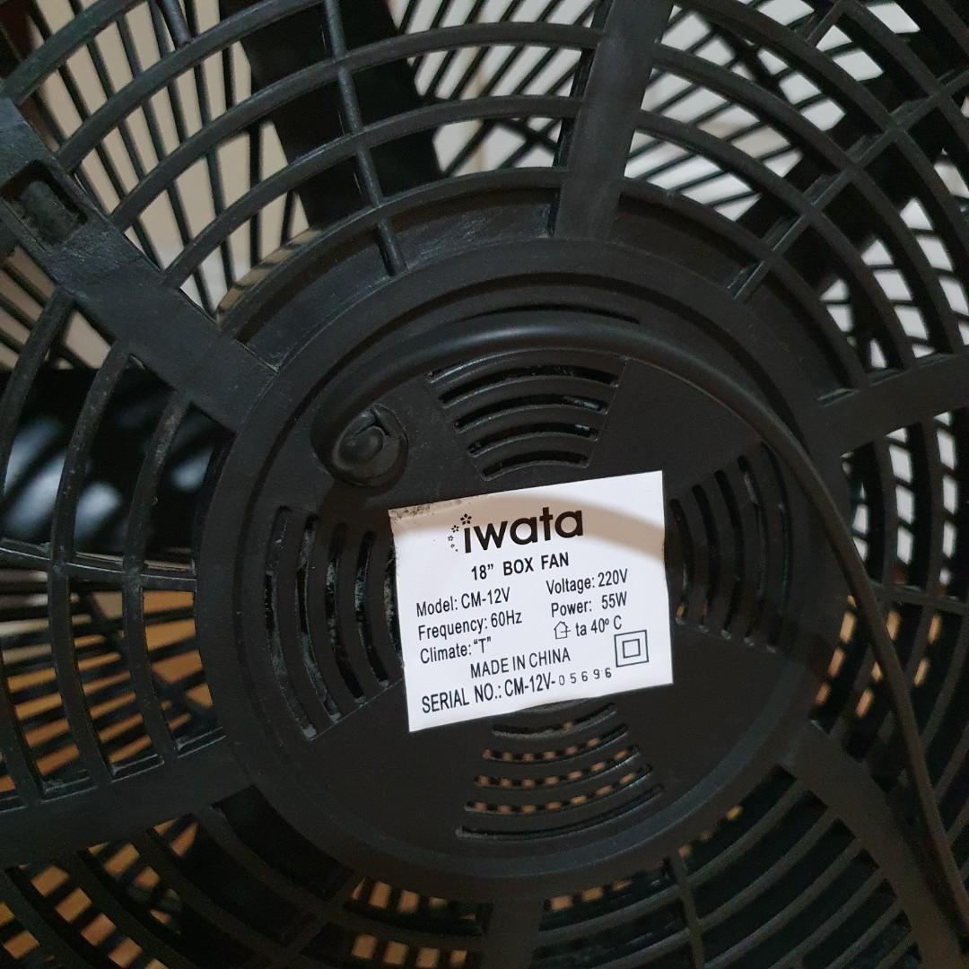 Iwata Box Fan, Furniture & Home Living, Lighting & Fans, Fans on Carousell