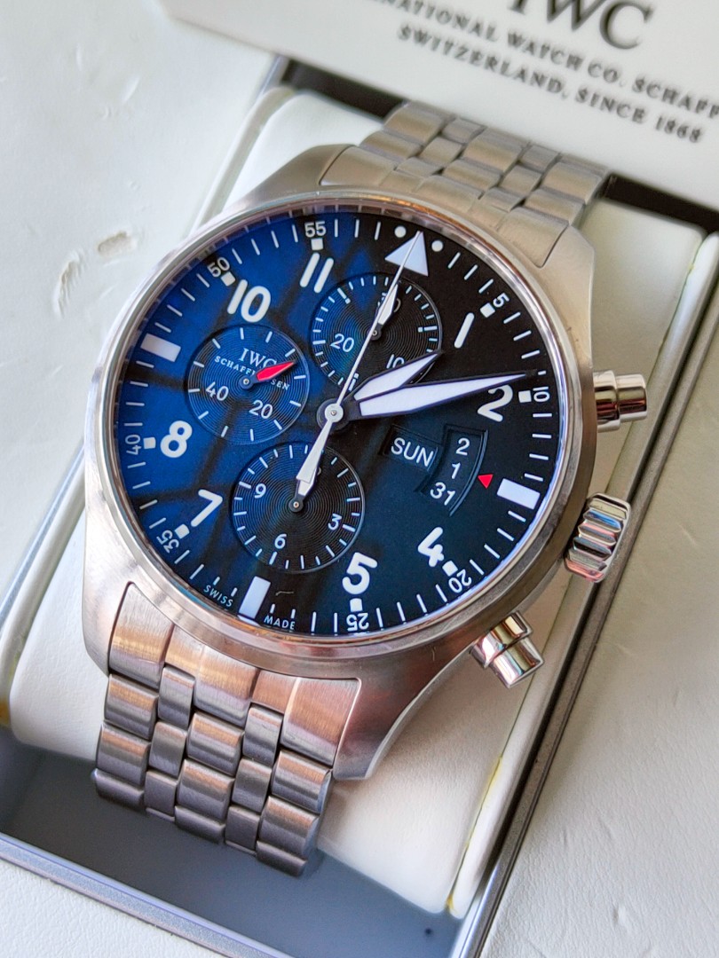 IWC FLIEGERUHR PILOT'S CHRONOGRAPH WATCH TRIPLE CALENDAR., Luxury ...