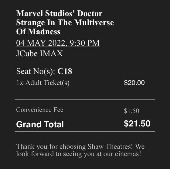 [JCUBE IMAX] Dr strange in the Multiverse of Madness, Tickets ...